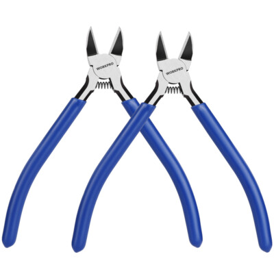 2PC Wire Cutters 6 Inch Precision Flush Cutter Spring Loaded Side ...