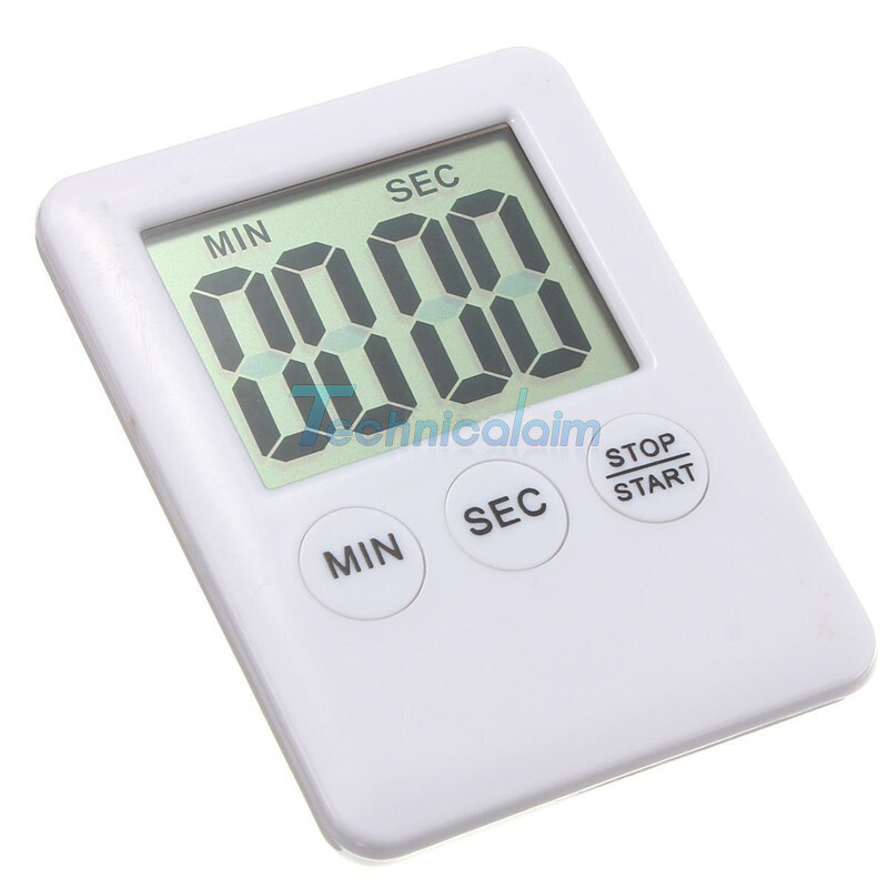 Large LCD Digital Kitchen Cooking Timer Count-Down Up Clock Loud Alarm ...