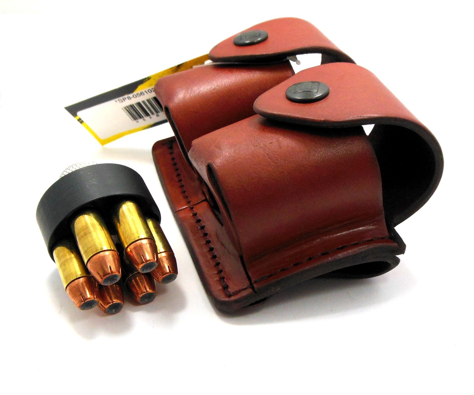 TAGUA GUNLEATHER BROWN LEATHER DOUBLE SPEEDLOADER POUCH for .44 .45 CAL ...