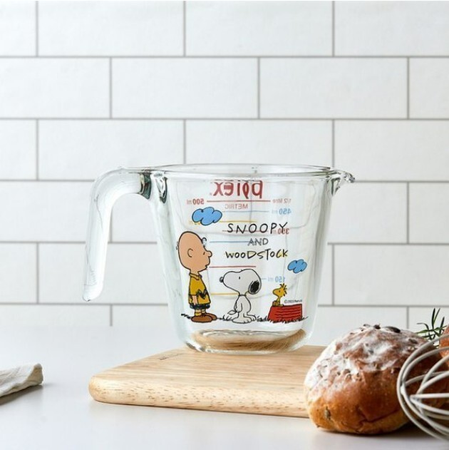 PYREX x PEANUTS SNOOPY Measuring Cup 2p set- 500ml(16.9oz) 250ml(8.5oz ...