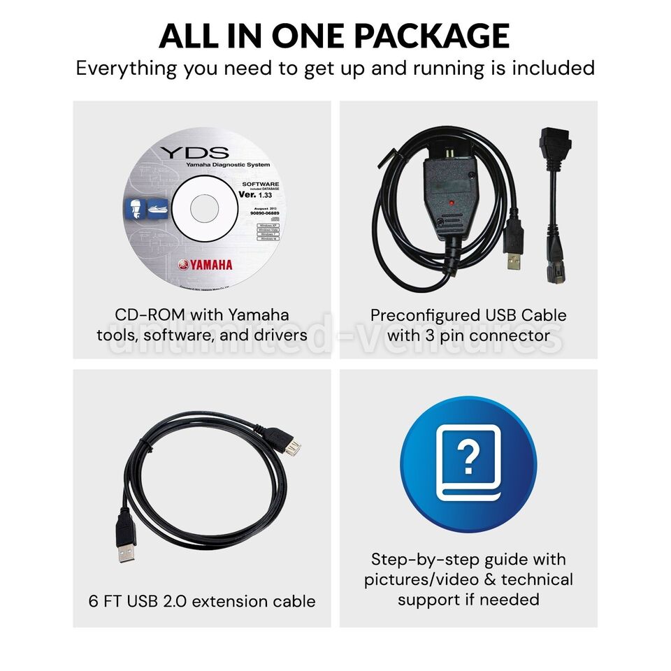 Diagnostic cable adapter scanner kit for Yamaha YDS Outboard WaveRunner ...