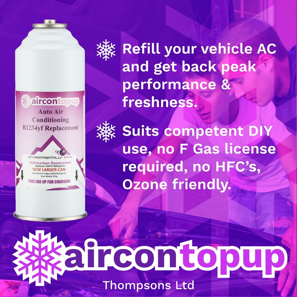 Car AC Aircon R1234YF Air Con Air Conditioning Top Up Refill Regas DIY ...