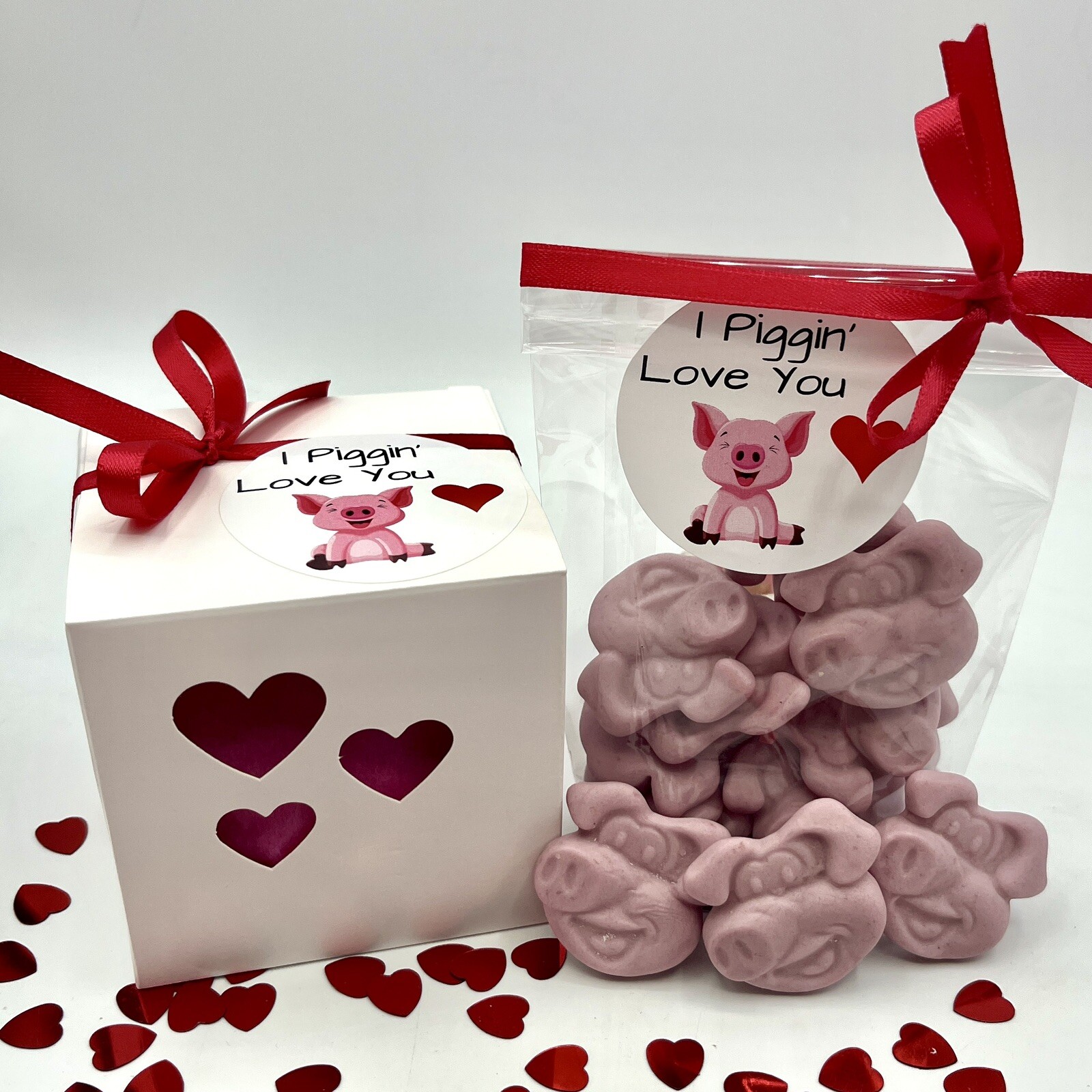 VALENTINES DAY Gift Box "I Piggin' Love You" Pamper Hamper Pig Sweets ...