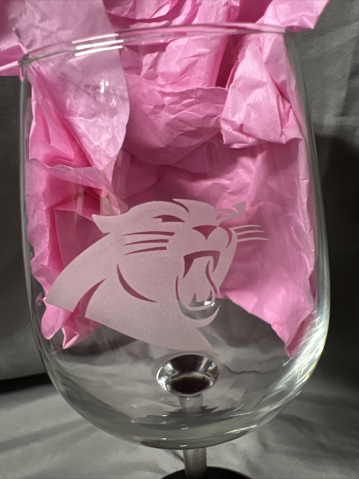 Etched Logo Carolina Panthers Wine Glass NFL Stemmed -B3 | eBay