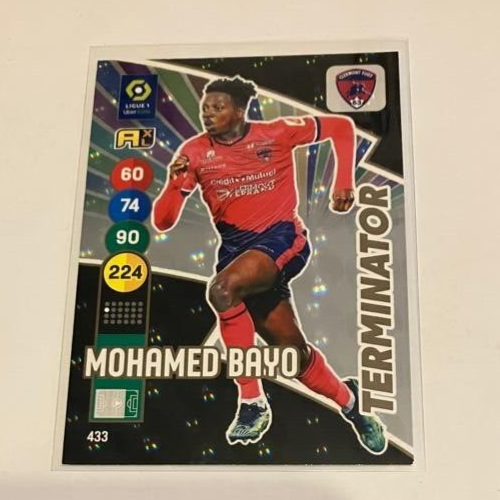 Carte Card #433 TERMINATOR Mohamed BAYO Clermont Foot Panini Adrenalyn ...