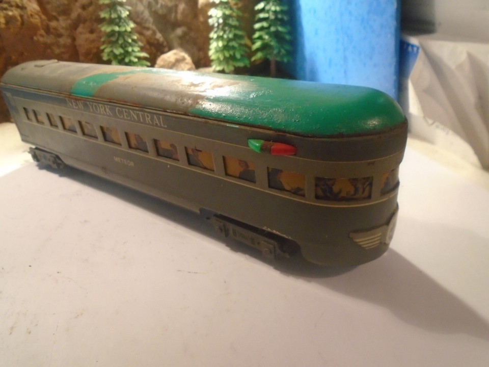MARX 027 SCALE VINTAGE PRESSED STEEL ILLUMINATED METRO OBSERVATION CAR ...