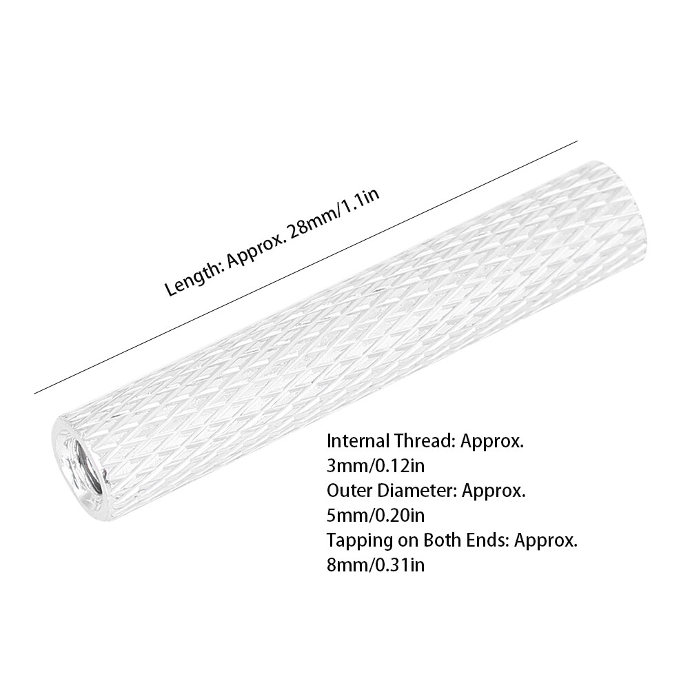 10x M3x28 Round Aluminum Standoff Column Spacer Stud Fastener Rods HH0 ...