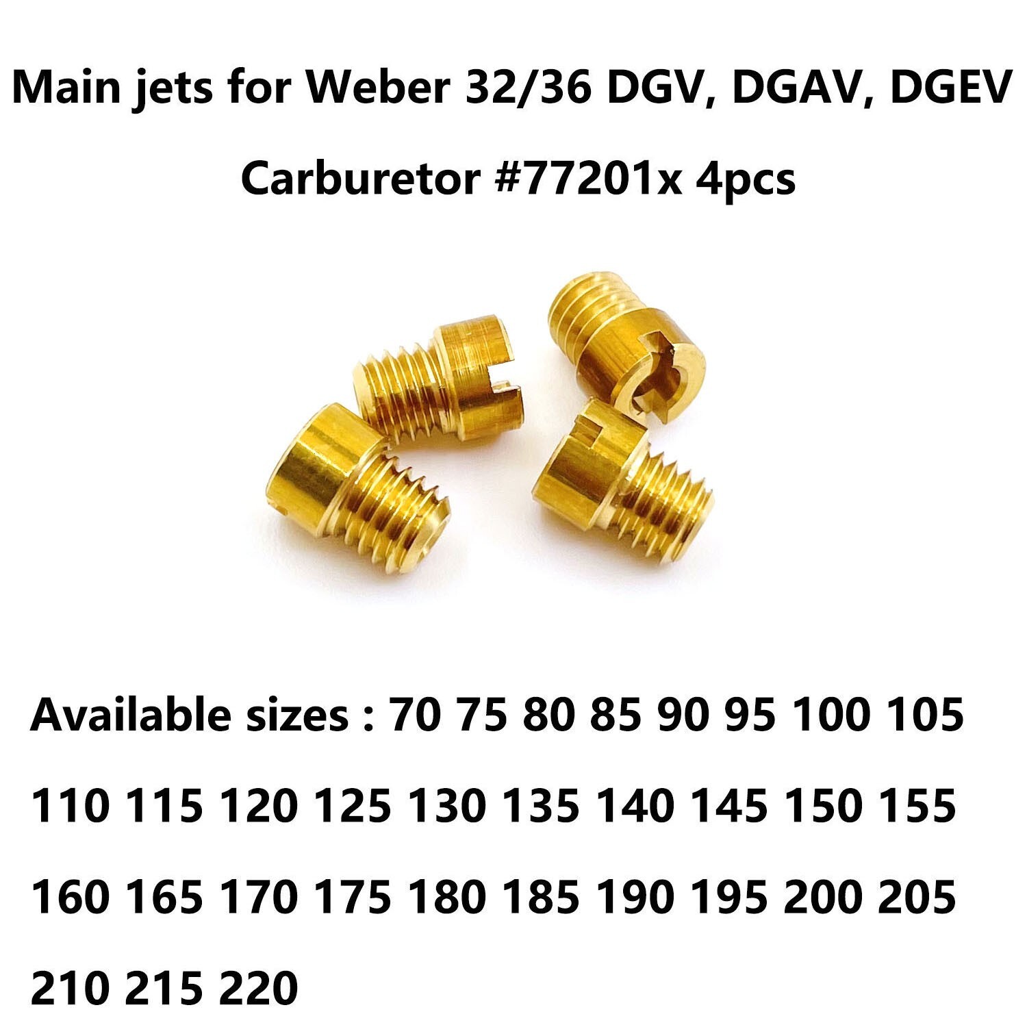Weber Carburetor 38 Outlaw Jet Pack Jet Kit High Altitude Jet Pac 4 ...