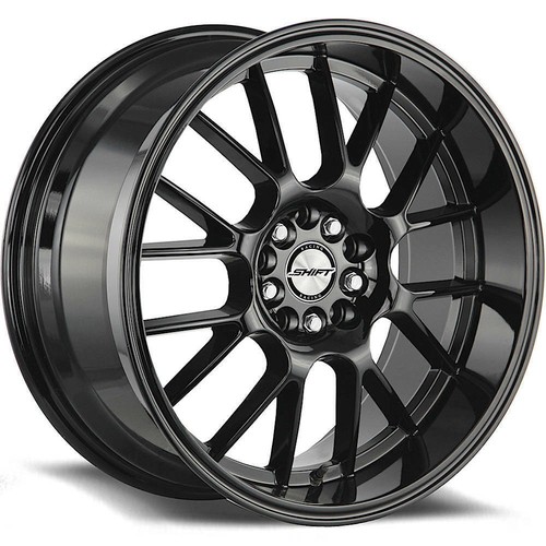 18x8.5 Black Wheels Shift H28 Crank 5x100/5x114.3 30 (Set of 4) 73.1 ...