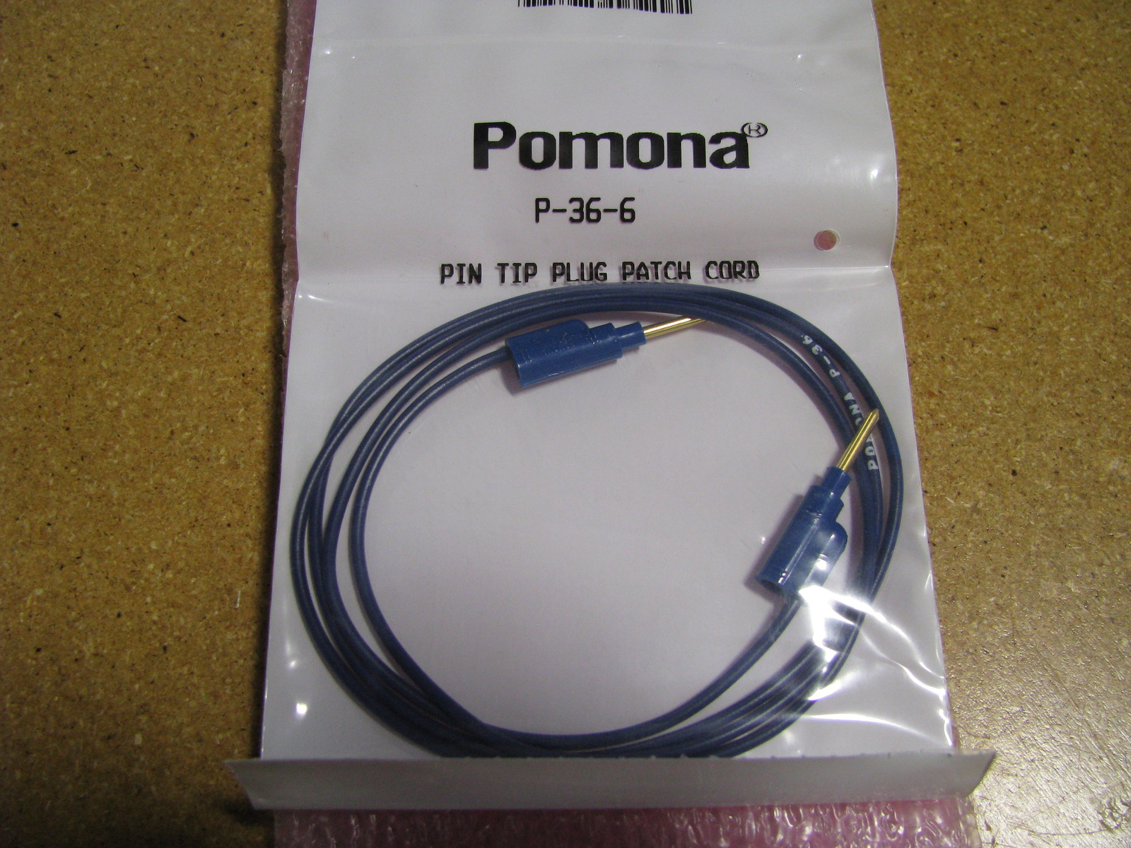 POMONA PIN TIP PLUG PATCH CORD 36" LONG # P-36-6 NSN 5995-00-358-0490 ...