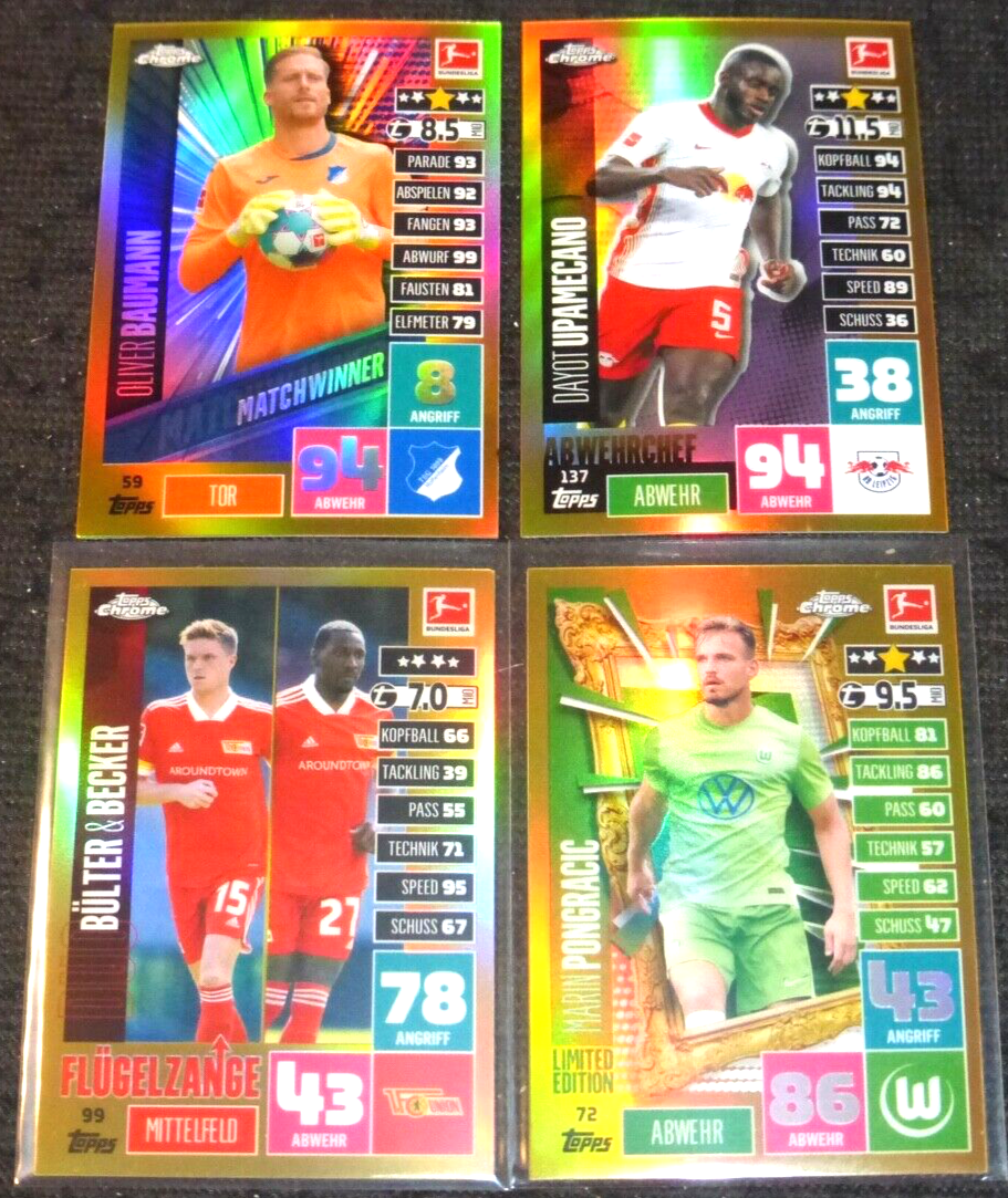 2020-21 TOPPS CHROME MATCH ATTAX DAYOT UPAMECANO #137 GOLD REFRACTOR #D ...