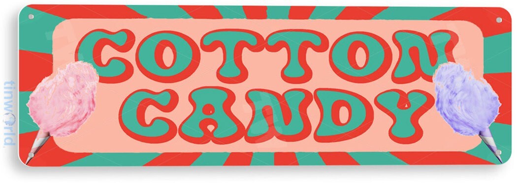 Cotton Candy Carnival Sign Personalized Carnival Cotton Candy Favor