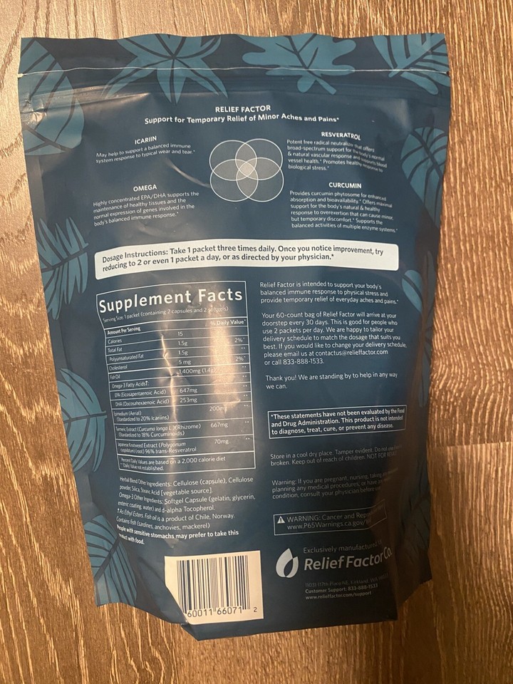 New! Relief Factor Joint Relief Omega-3 Turmeric 60 Packets | eBay