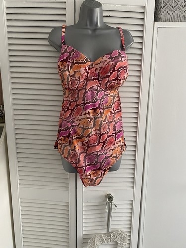 Figleaves BNWT Curve Sahara Snakeskin Pattern Orange & Pink Cut Out ...