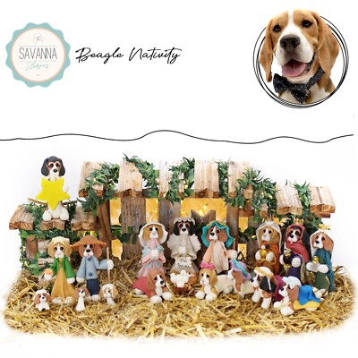 Beagle Dog Nativity Set - Beagle Gifts - Handmade Dog Lover Gift by ...