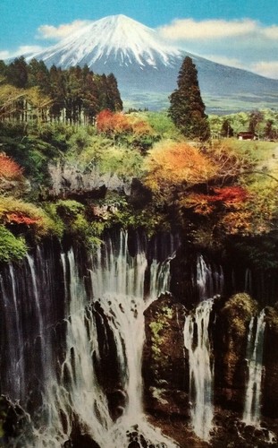 Postcard Japan Mid 1900s Rare Shiraito Water Falls Mt. Fuji Tokyo Kobe ...