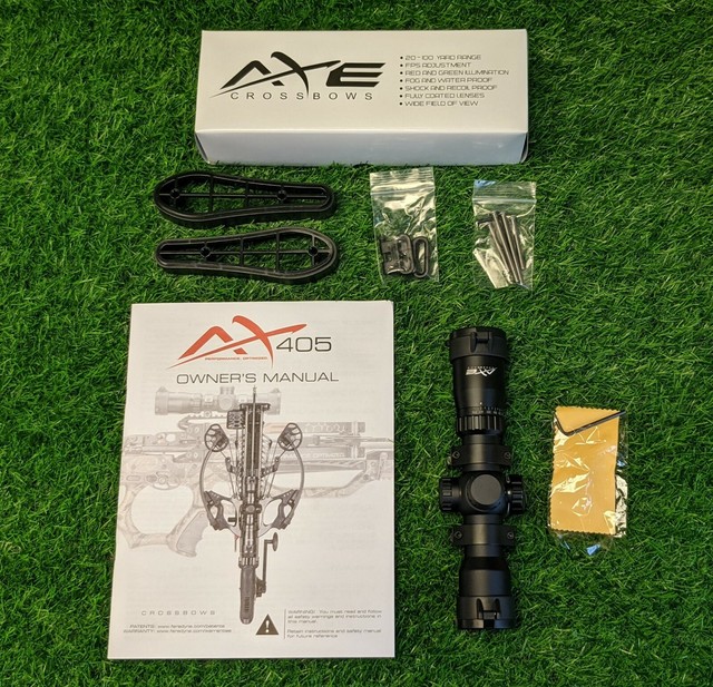 AXE AX405 Crossbow with Multi-Range Reticle Scope and 3 Bolts - Black ...