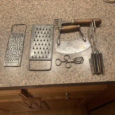 Vintage Kitchen Untensil Lot Grater Chopper Ice Pick etc | eBay