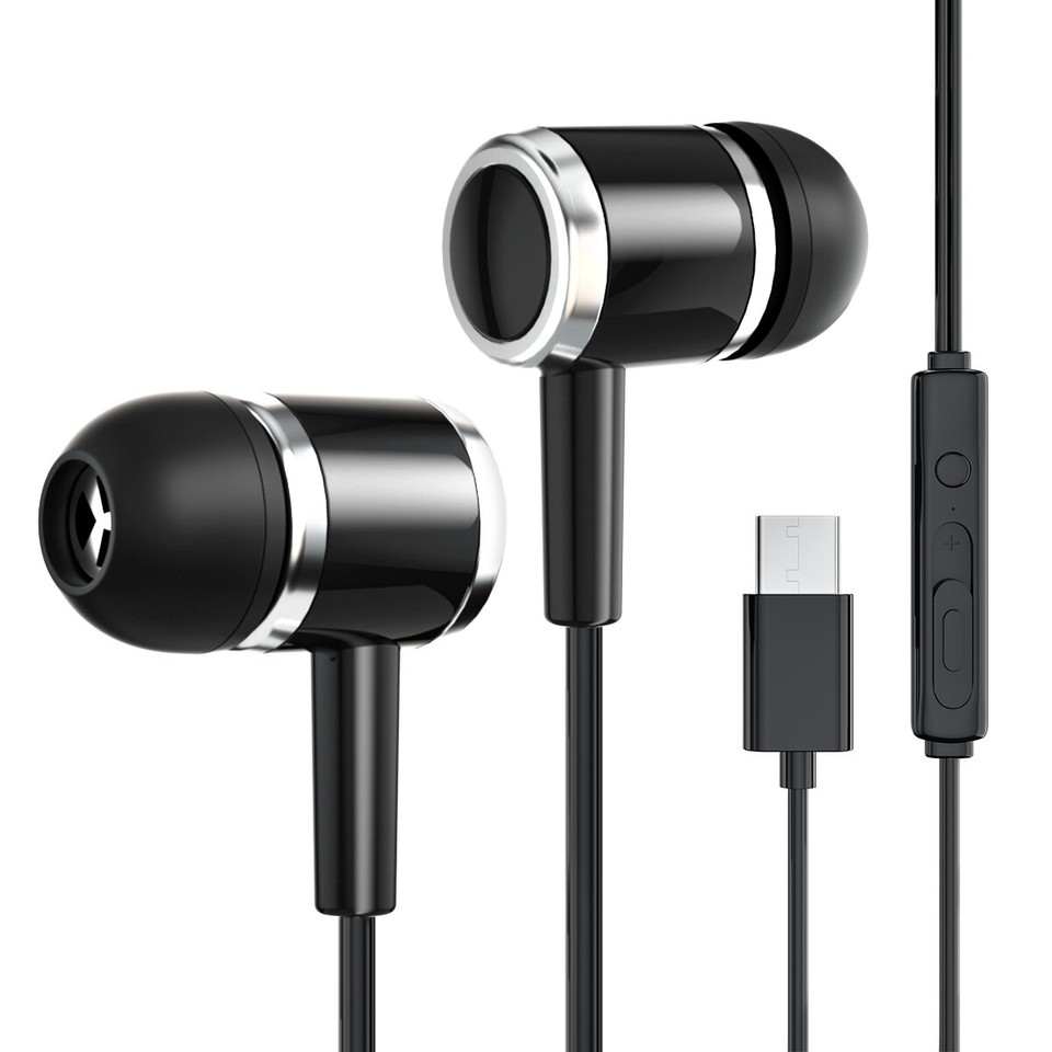 Type-C USB C Headphones Headset Earbuds w/ Mic For Samsung Galaxy S22 ...