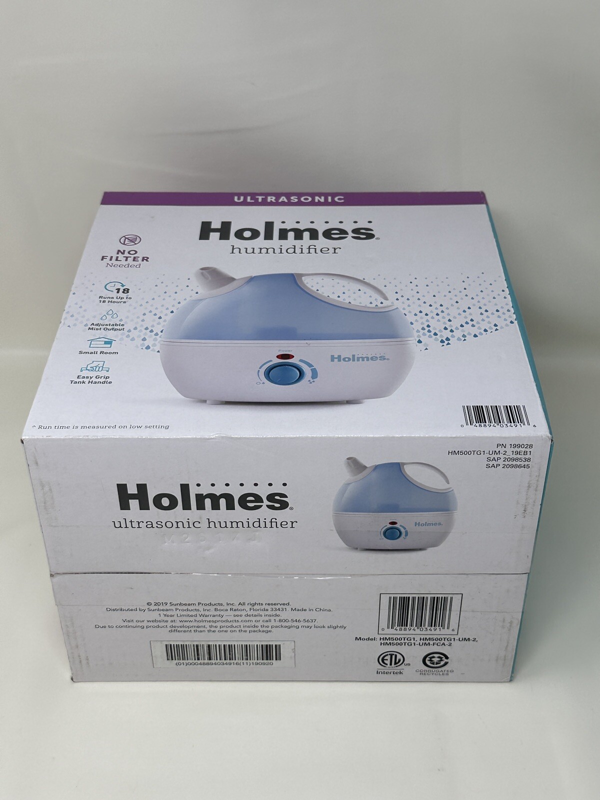 Holmes Ultrasonic Humidifier No Filter Needed 18 Hours Adjustable Mist ...