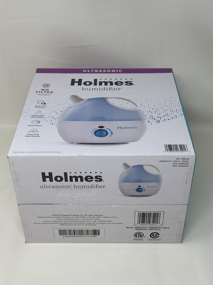Holmes Ultrasonic Humidifier No Filter Needed 18 Hours Adjustable Mist ...