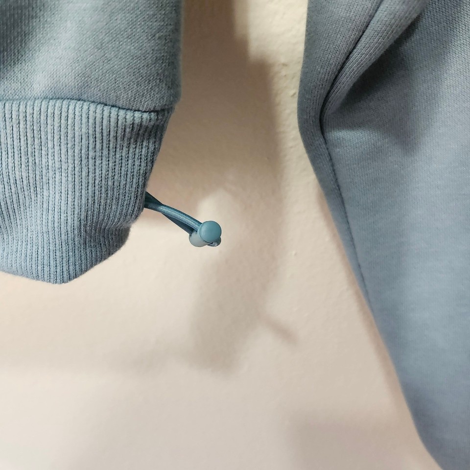 Blogilates Marshmallow Half-Zip Hooded Sweatshirt Womens Sz L Teal Blue ...