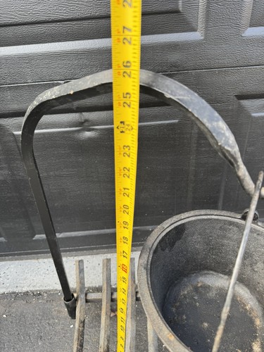 Vintage Cast Iron Fireplace Grate With Hanging Stew Or Chili Cauldron ...