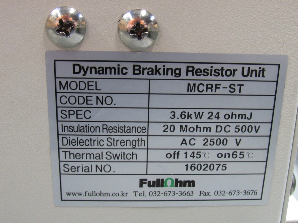 FULLΩHM FULL OHM DYNAMIC BRAKING RESISTOR UNIT MCRF-ST MCRFST - USED | eBay