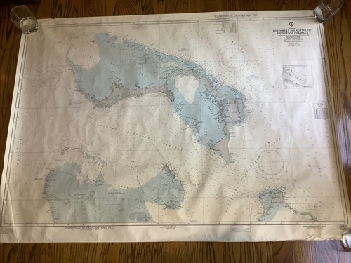 Vintage Northwest Northeast Providence Channels Bahamas Defense Mapping ...