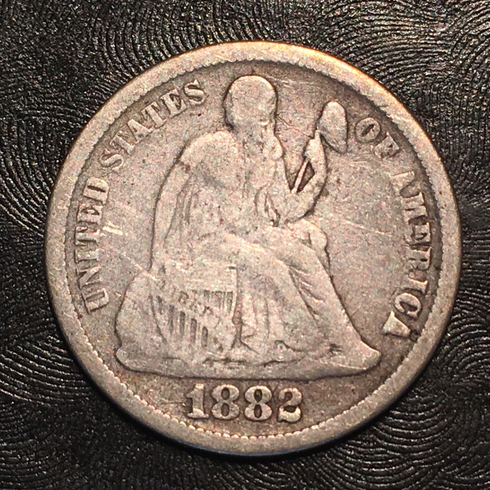 1882 Seated Dime Coin - High Quality Scans, Exact Item #G757