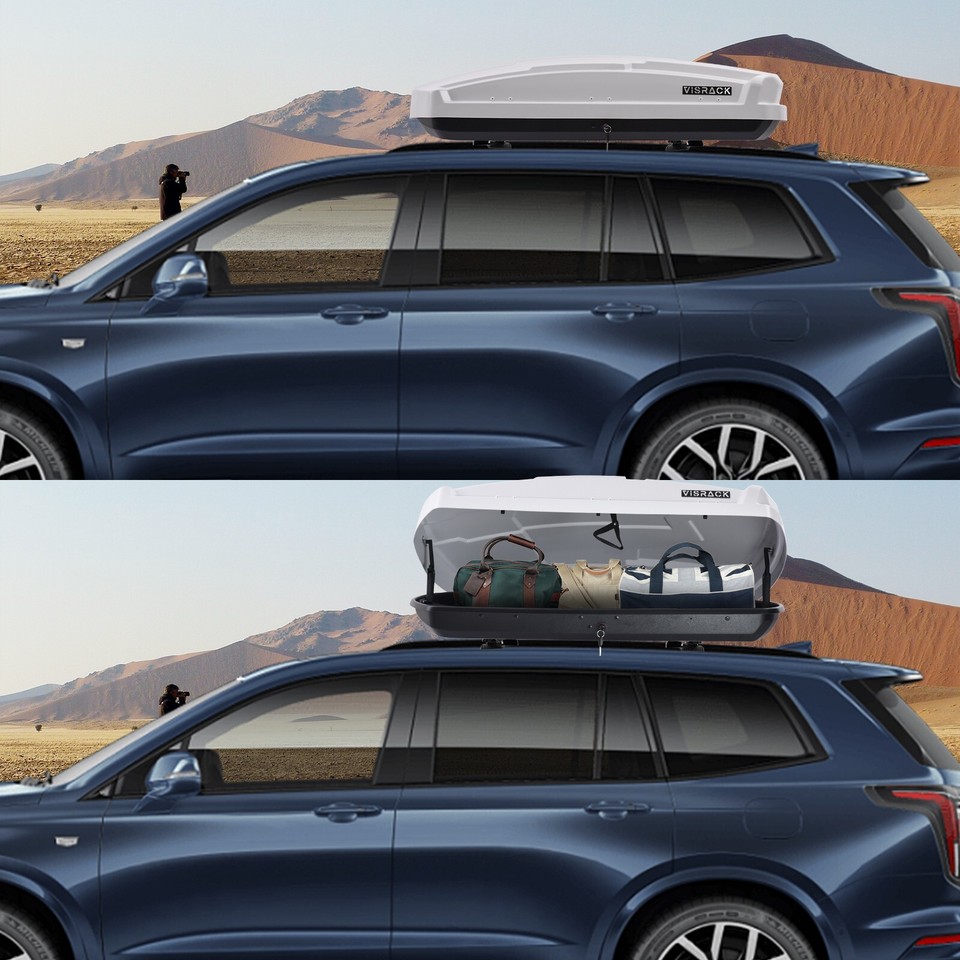 15 Cubic Ft Car Rooftop Cargo Box Carrier Roof Mount Travel Luggage ...
