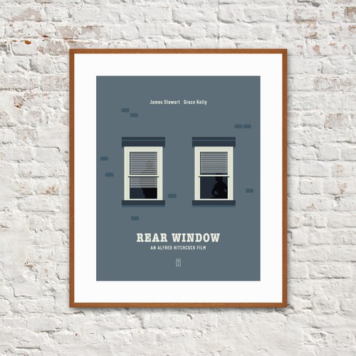 Rear Window - Minimalist Poster, James Stewart, Grace Kelly, Alfred ...