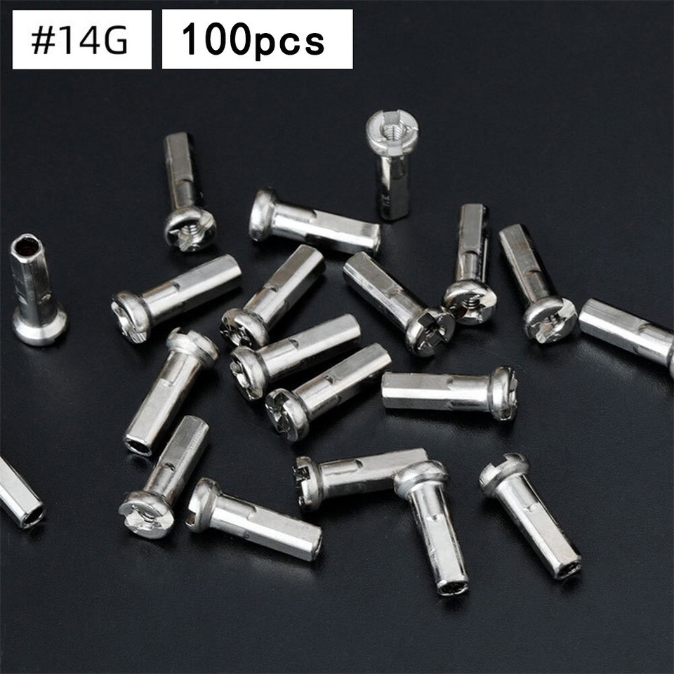Versatile 100pcs Copper Spoke Nipples for Road Bike Folding Bike 12G ...