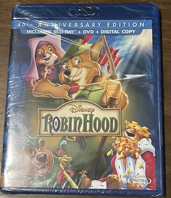Robin Hood (Blu-ray, 1973) 40tg Anniversary Edition + DVD + Digital ...