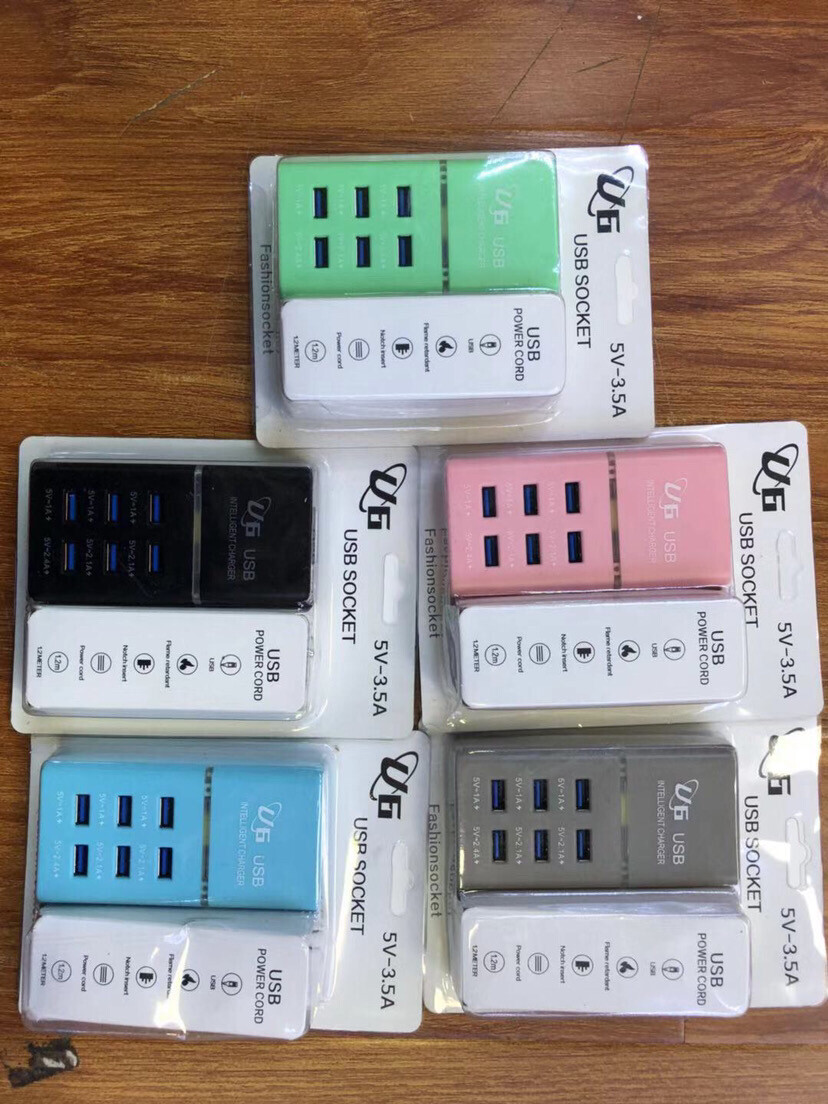 6 Way Extension Lead 1.5m Switched Socket Power with 6 USB Port UK | eBay