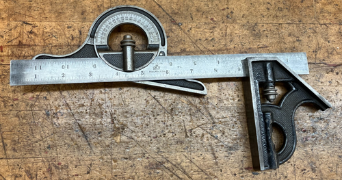 Vintage Starrett 12" Combination Square & Protractor Head | eBay