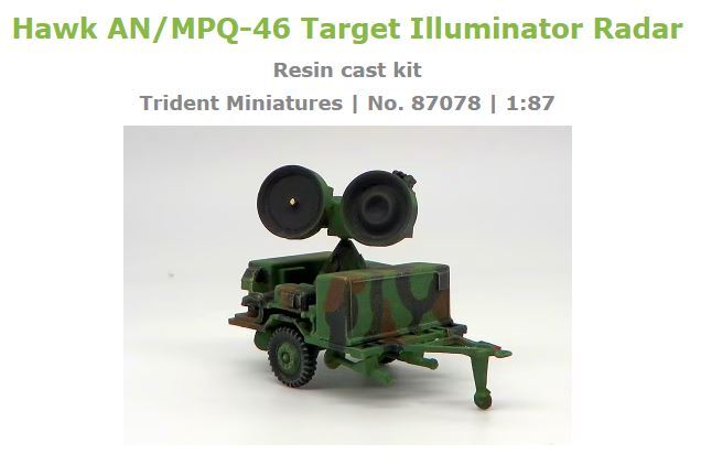 Trident Military HO 1/87 US/NATO Hawk MIM-23B AN/MPQ-46 Target ...