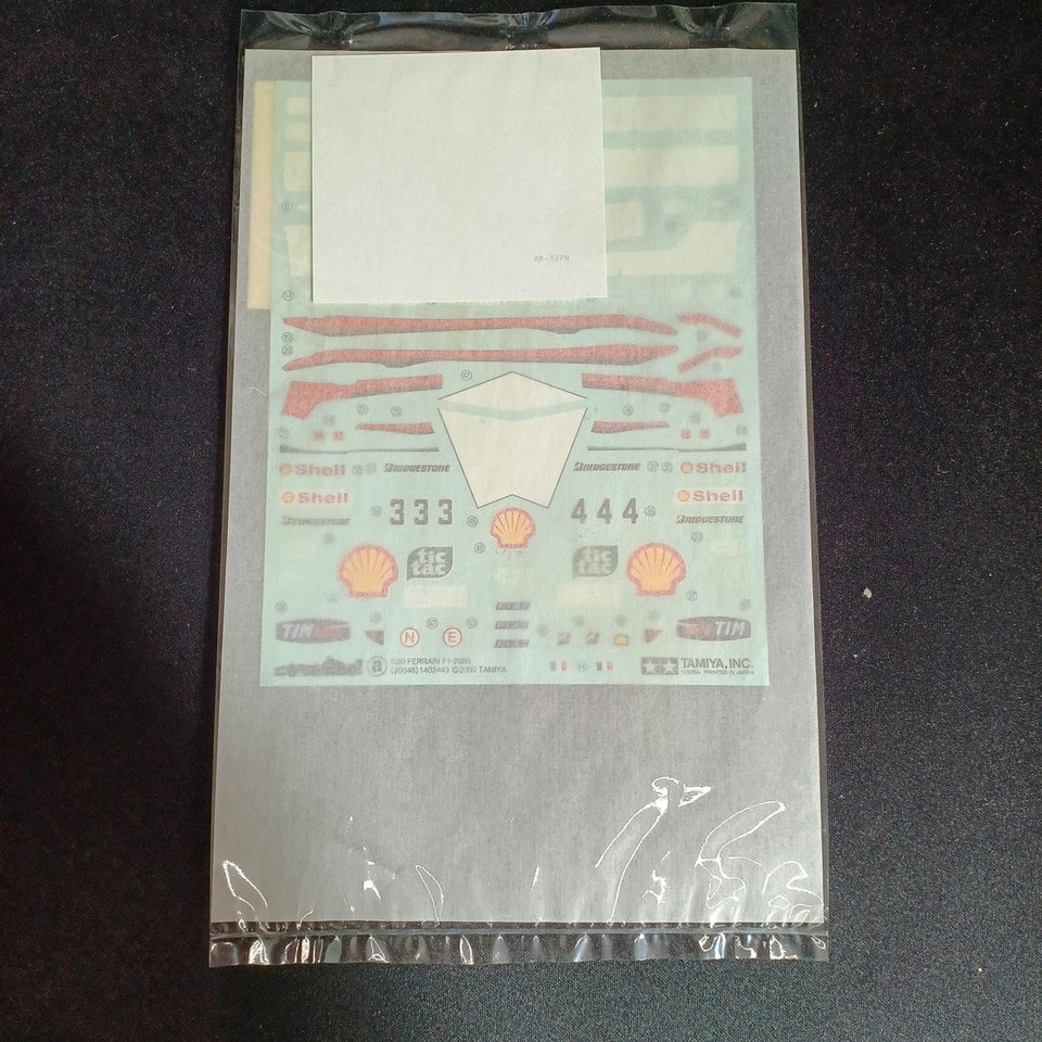 1 20 Scale Model Number Full View Ferrari F1 2000 Clear Red Tamiya ...