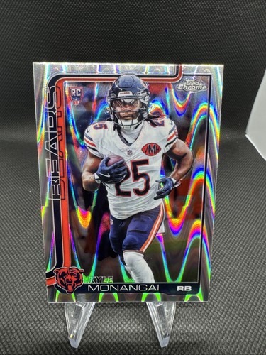 2025 Topps Chrome Football Kyle Monangai Rookie RayWave Refractor Card ...