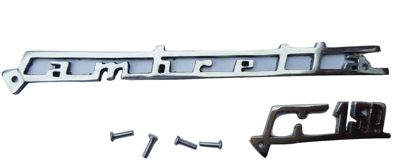 Chrome Plated Leg Shield Badge Monogram Motif With Rivets Lambretta LI ...