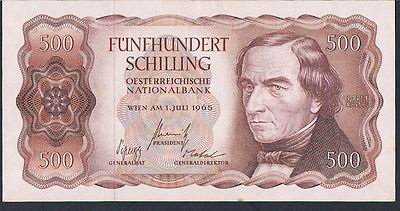 AUSTRIA BANKNOTE 500 P139 1965 GEF-aAU | eBay