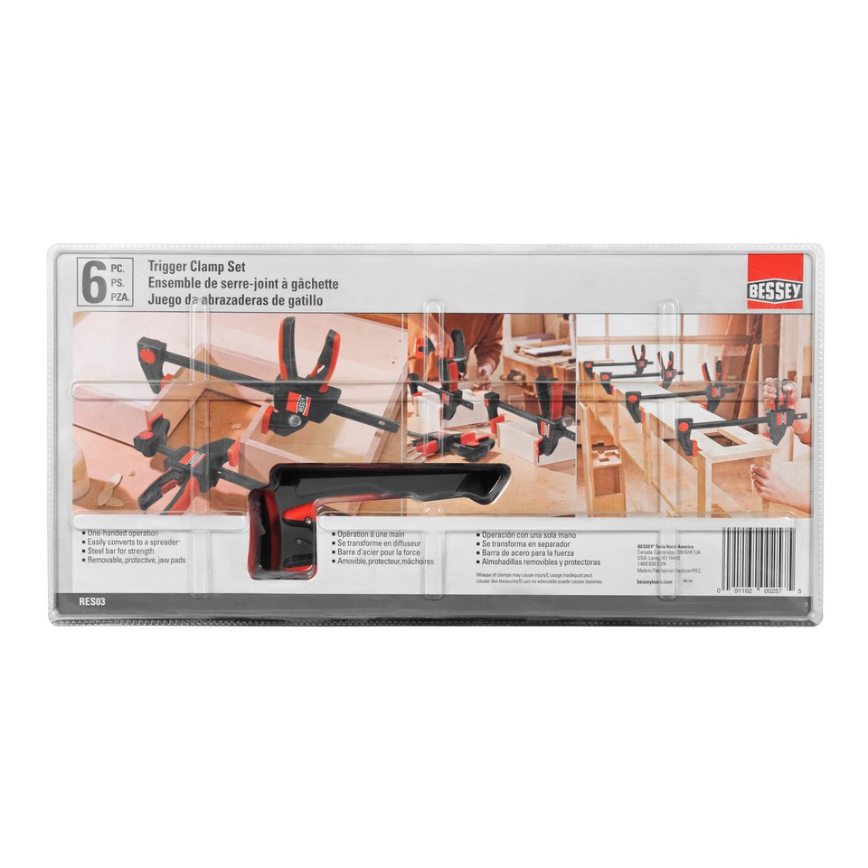 Bessey Trigger and Spring Combination Deep Reach Clamp Tool Set, 6 ...