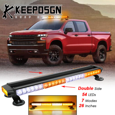 For Chevy Silverado LED Rooftop Warning Emergency Strobe Lights Bar ...