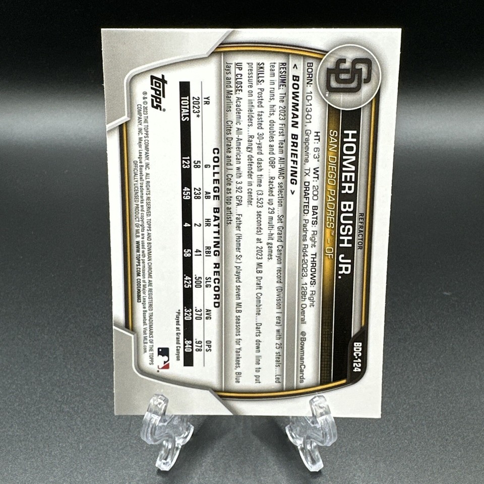 2023 Bowman Draft Chrome Refractor BDC-124 Homer Bush Jr. RC | eBay