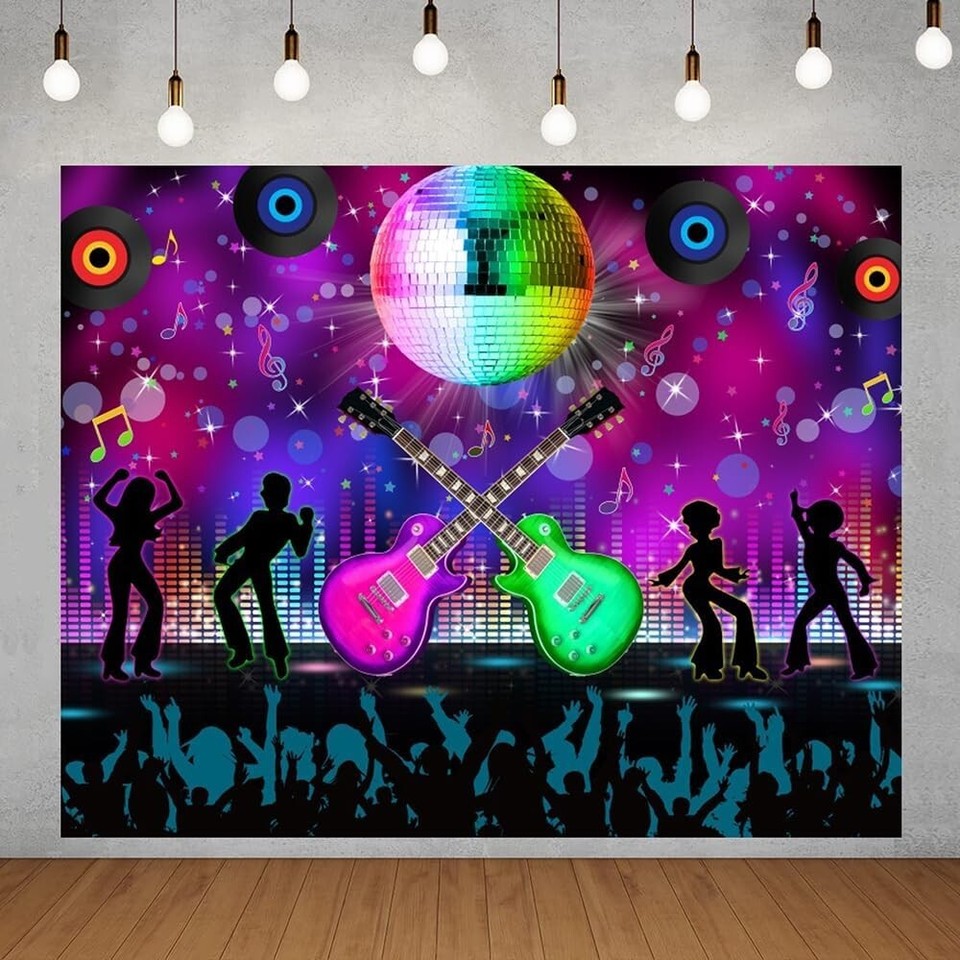 Back to 70s 80s 90s , Disco Party Backdrop Rock and Roll Backdrop 10' x ...