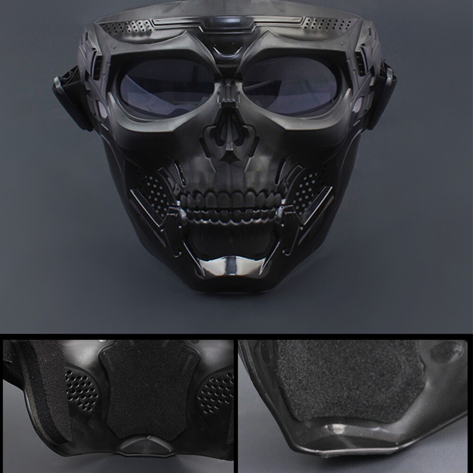 Tactical Skull Mask CS Airsoft Paintball Cosplay Protective Full Face ...