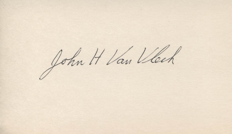 JOHN H. VAN VLECK - SIGNATURE(S) | eBay