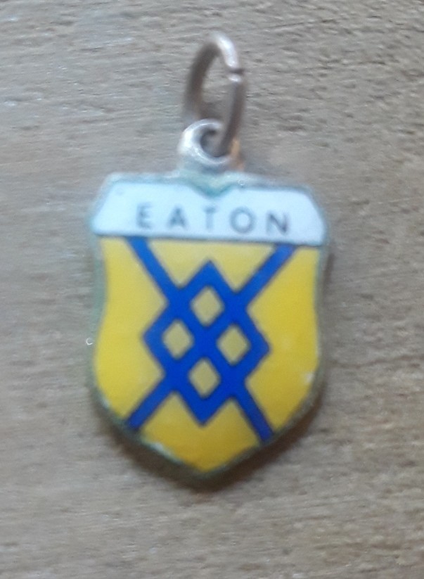 Eaton Coat of Arms / Family Crest Silver Plated Enamel Charm | eBay