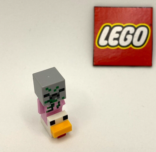 Lego Minecraft Baby Zombie Pigman Riding Chicken Rare Minifigure - New ...