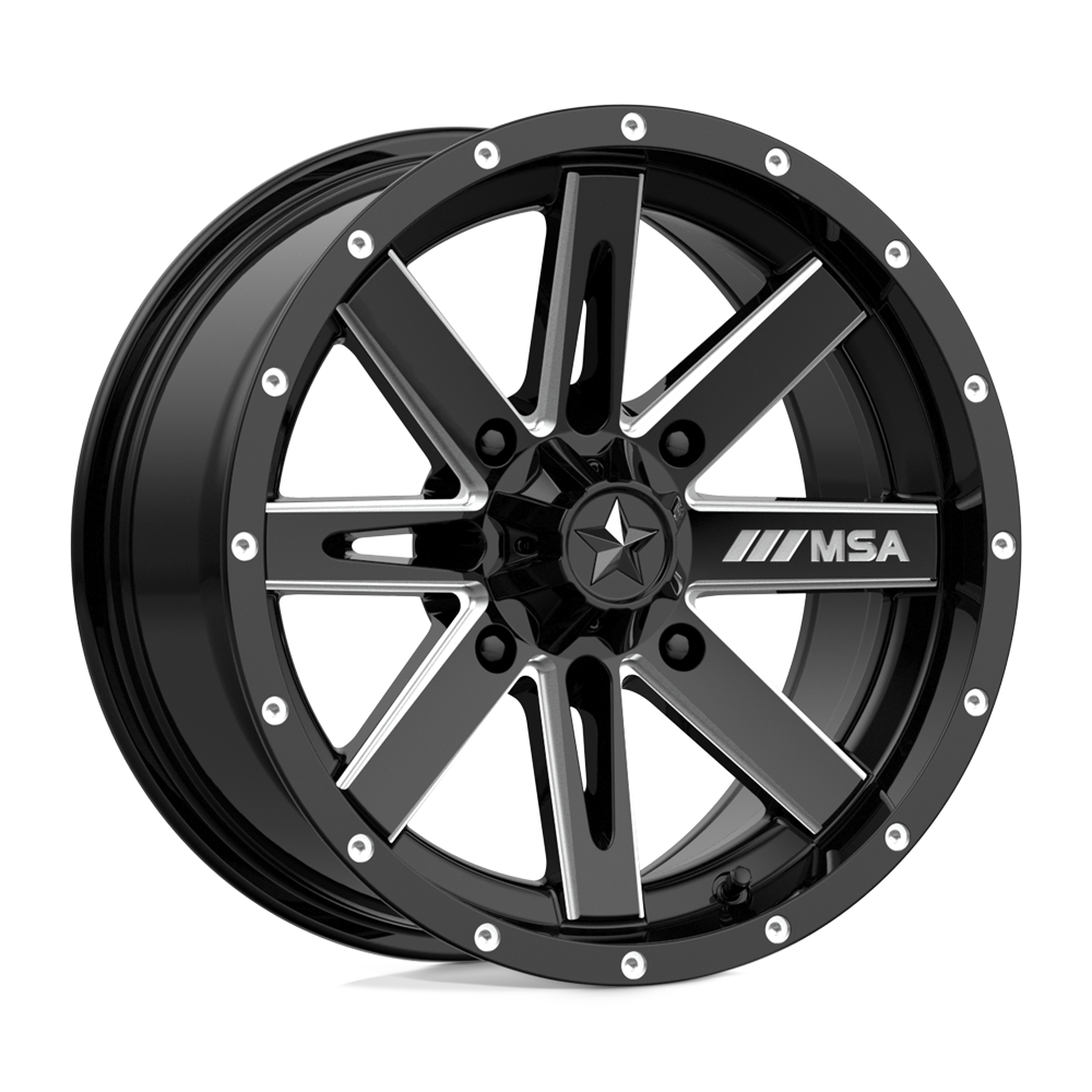 MSA Offroad Wheels M41 Boxer 15x7 4x156 10mm Gloss Black Milled Wheel ...